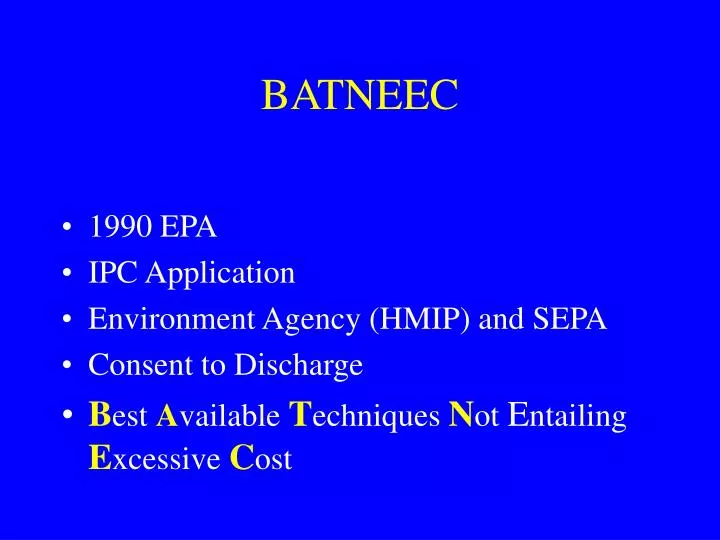 PPT - BATNEEC PowerPoint Presentation, free download - ID:4420280