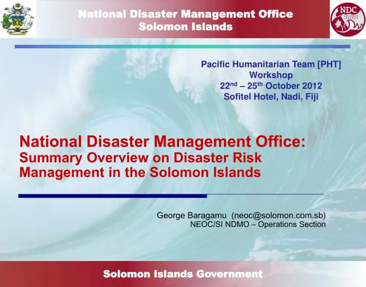 PPT - National Disaster Management Office Solomon Islands PowerPoint ...