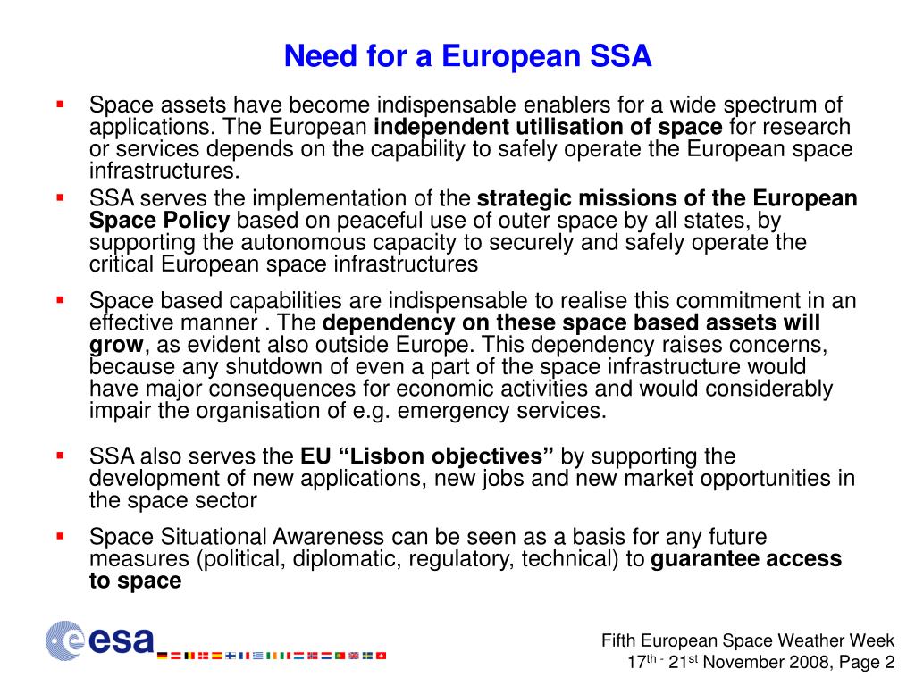 PPT - SSA Programme Fifth European Space Weather Week 17 – 21 November ...