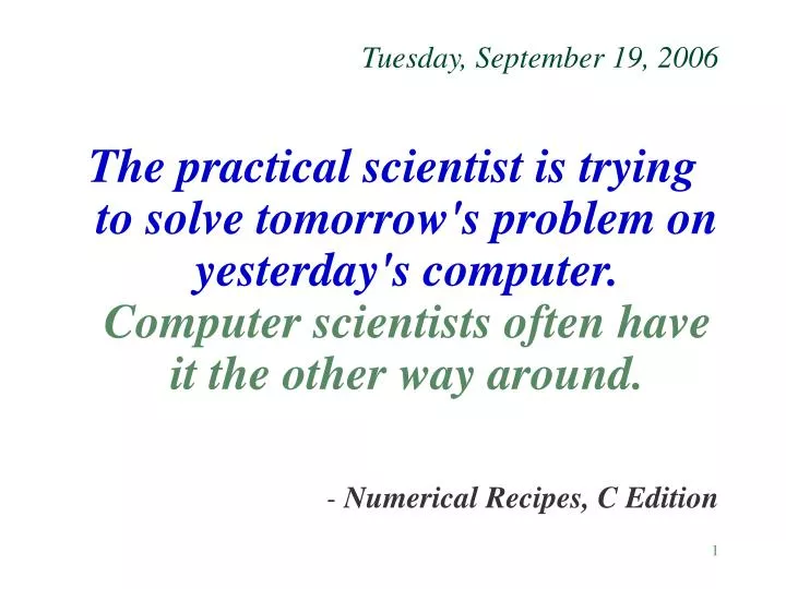PPT - Tuesday, September 19, 2006 PowerPoint Presentation, free ...