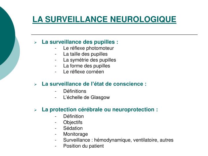 PPT - Soins infirmiers en neuroréanimation LA SURVEILLANCE NEUROLOGIQUE ...