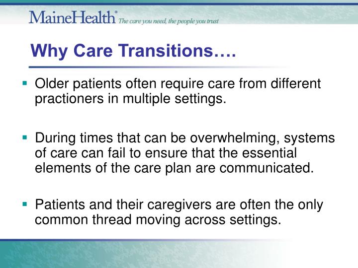 PPT - The Care Transitions Program Lydia Alberghini, RN, BSN Elaine ...