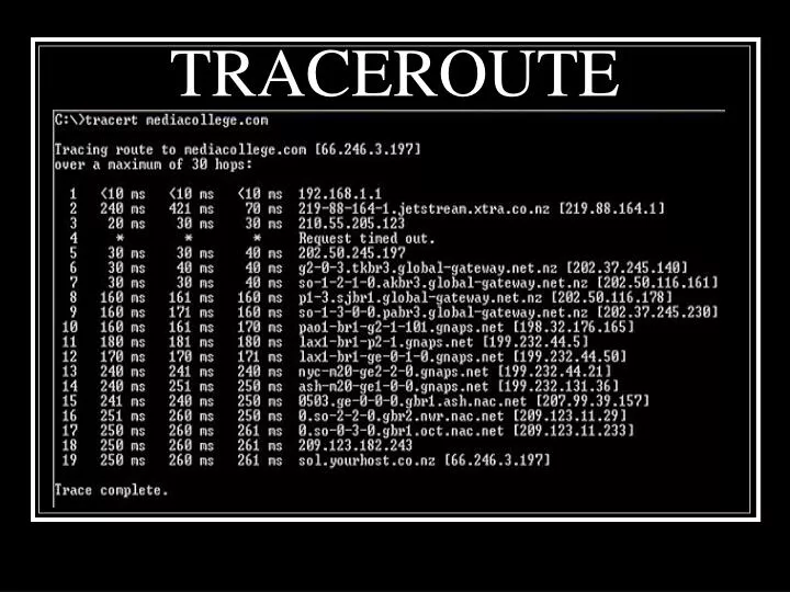 PPT - TRACEROUTE PowerPoint Presentation, free download - ID:4424190