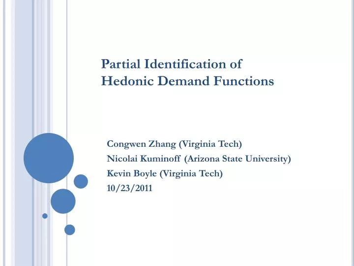 PPT - Partial Identification of Hedonic Demand Functions PowerPoint ...