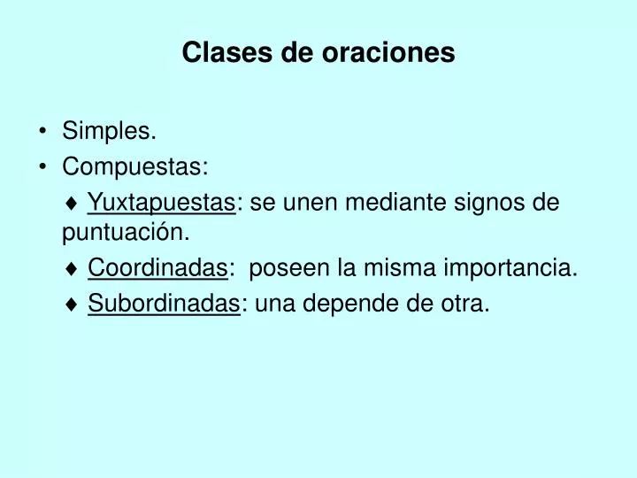 PPT - Clases de oraciones PowerPoint Presentation, free download - ID ...