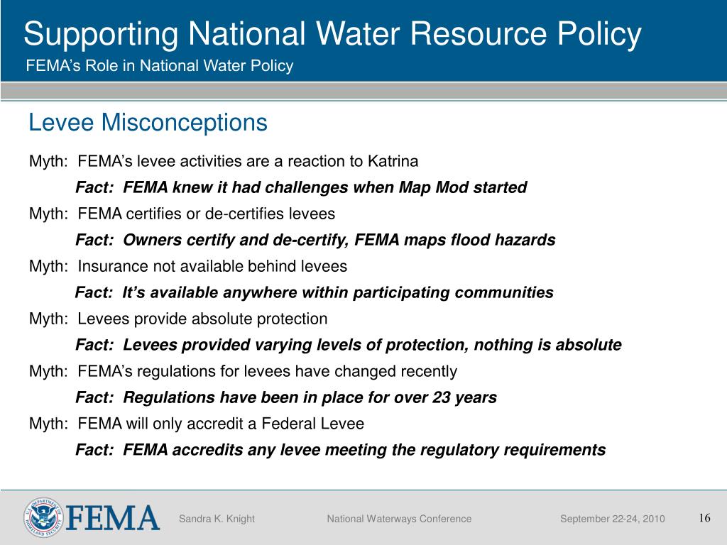 PPT - FEMA’s Role in National Water Policy PowerPoint Presentation ...