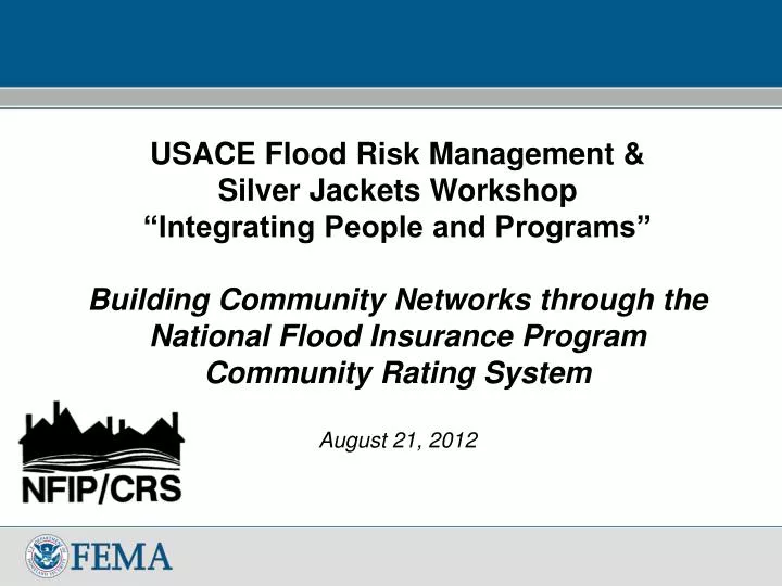 PPT - USACE Flood Risk Management & Silver J ackets Workshop ...