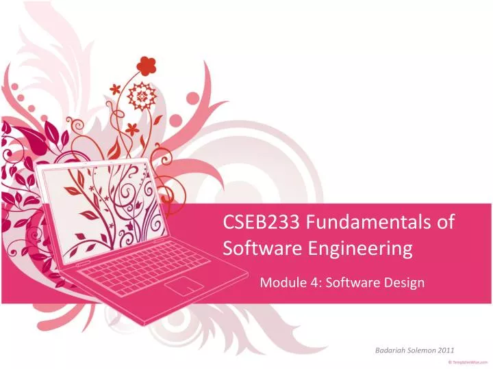 PPT - CSEB233 Fundamentals of Software Engineering PowerPoint ...