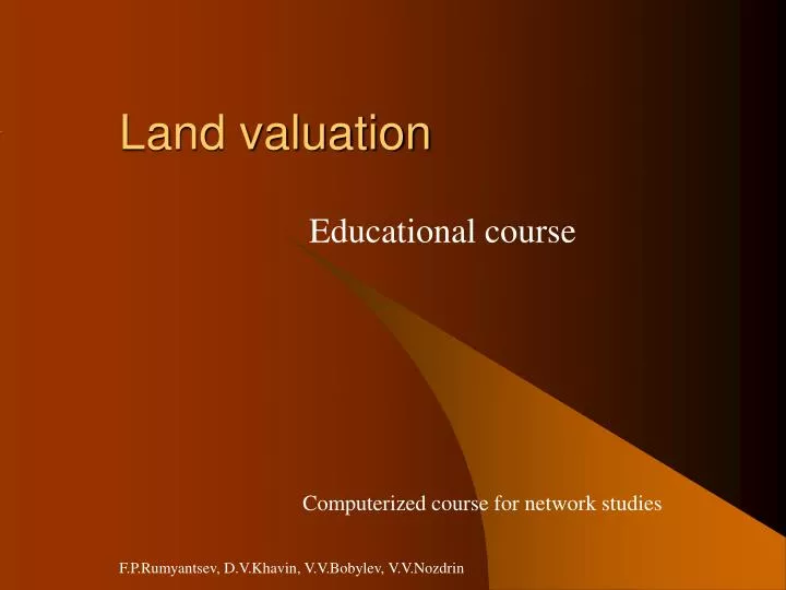 PPT - Land valuation PowerPoint Presentation, free download - ID:4428215