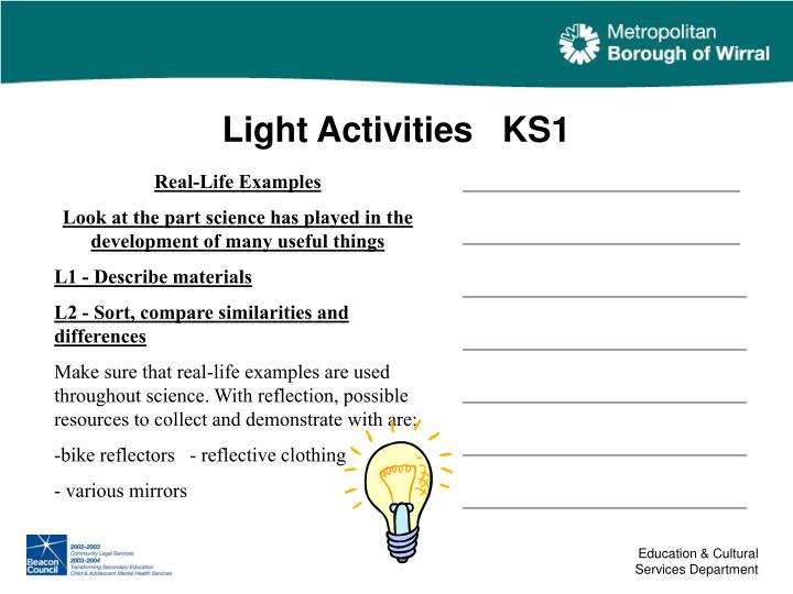 PPT - Light Activities KS1 PowerPoint Presentation - ID:4430717