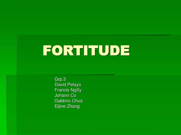 PPT - FORTITUDE PowerPoint Presentation, free download - ID:4430861