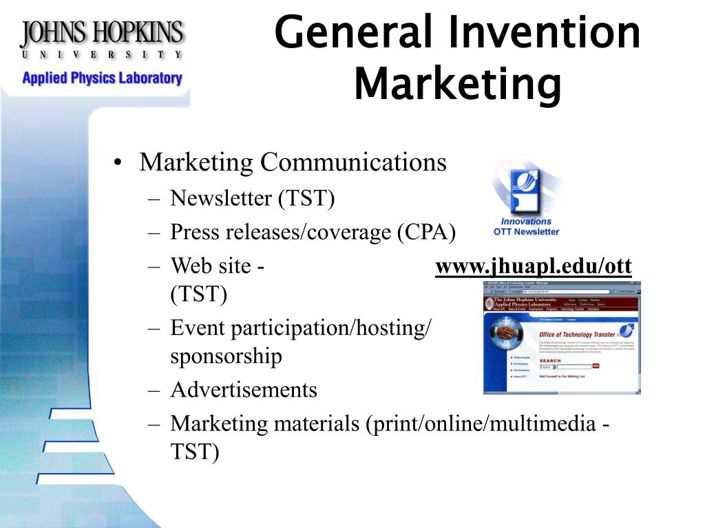 PPT - Marketing APL Inventions March 16, 2001 Kristin Gray Office of ...