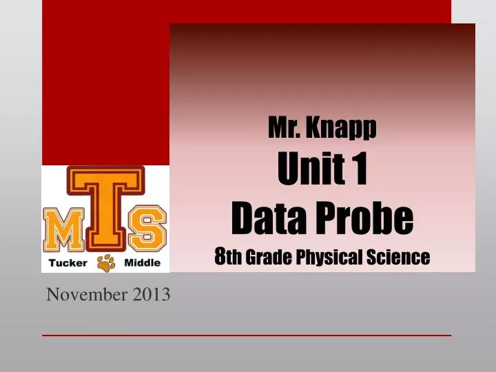 PPT - Mr. Knapp Unit 1 Data Probe 8 th Grade Physical Science ...