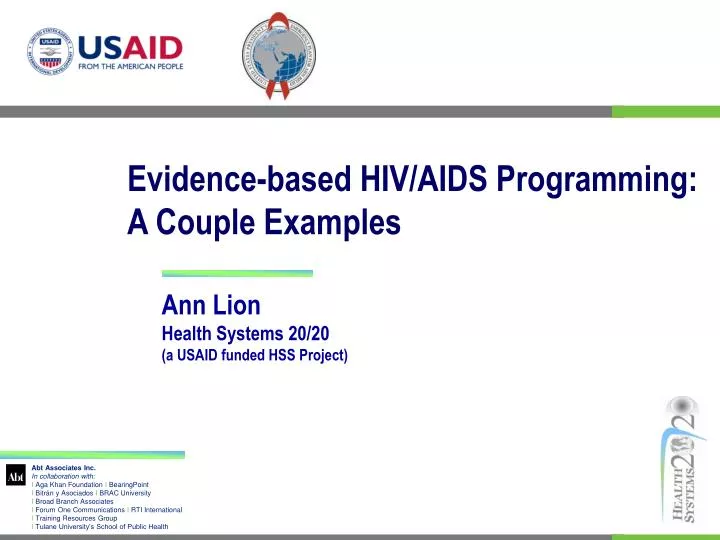 PPT - Evidence-based HIV/AIDS Programming: A Couple Examples PowerPoint ...