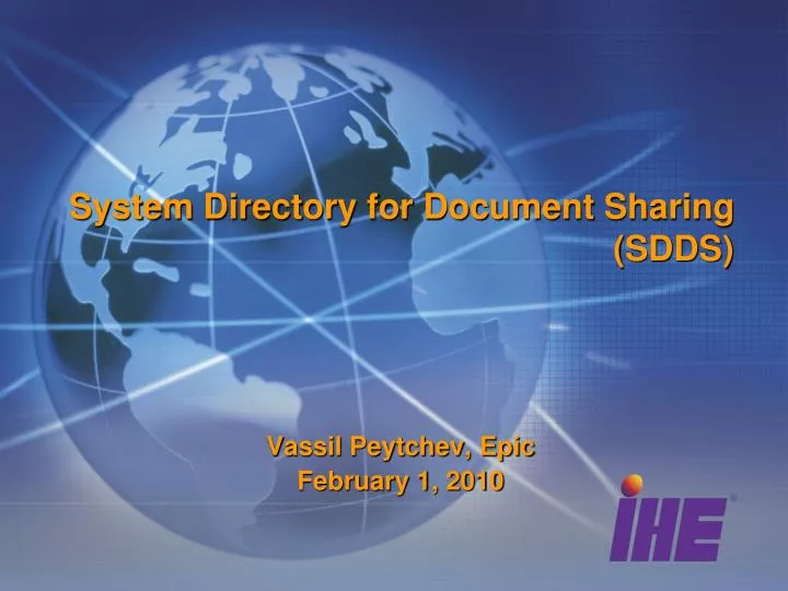 PPT - System Directory for Document Sharing (SDDS) PowerPoint ...