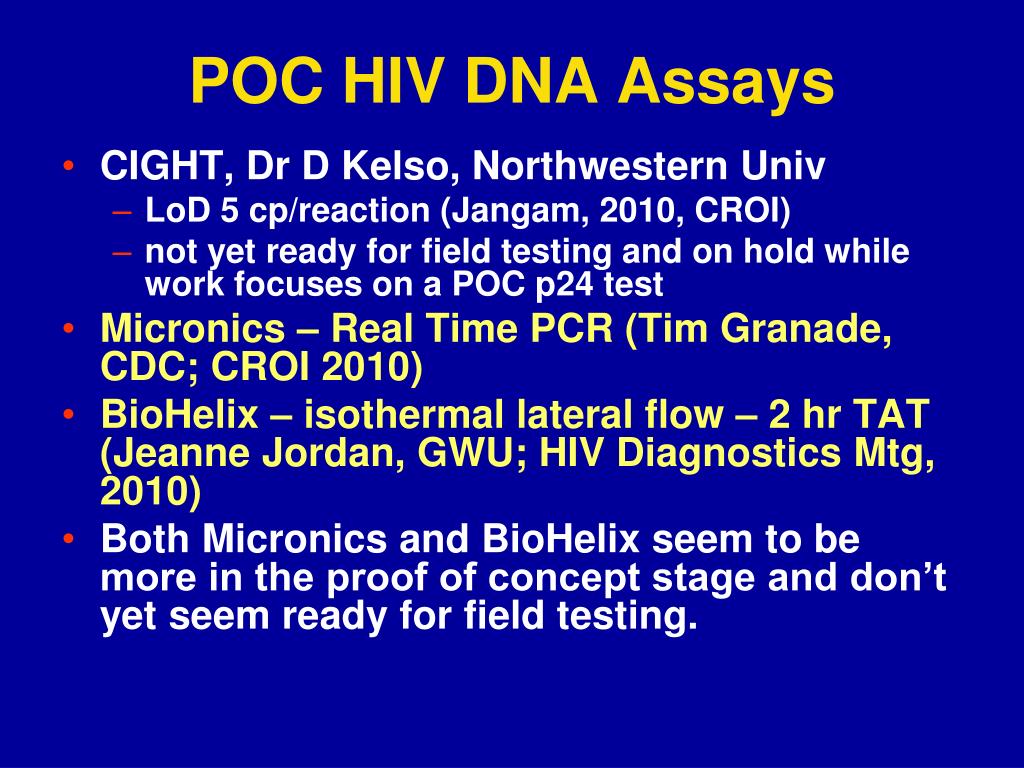PPT - Early Infant Diagnosis: Current Tools and Prospects of Point of ...