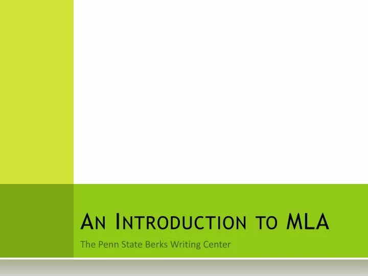 PPT - An Introduction to MLA PowerPoint Presentation, free download - ID:4434741