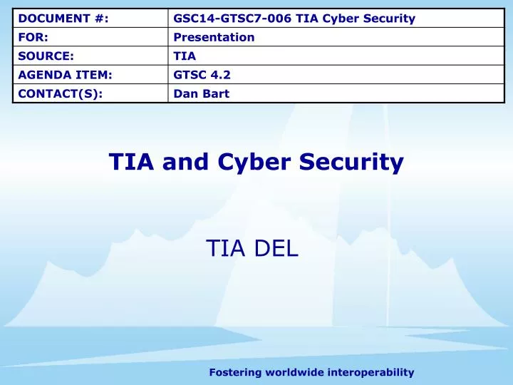PPT - TIA and Cyber Security PowerPoint Presentation, free download ...