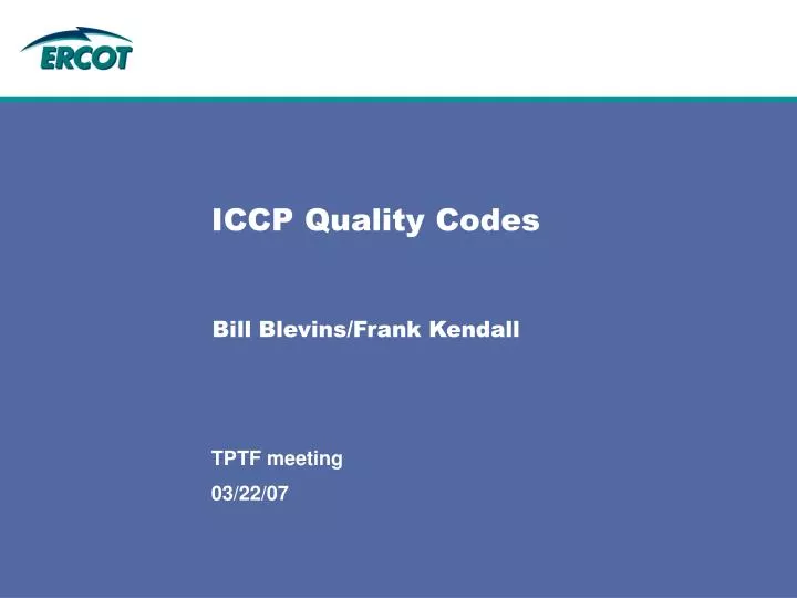 PPT - ICCP Quality Codes PowerPoint Presentation, free download - ID ...
