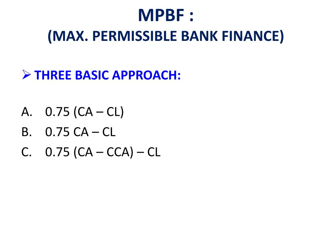 PPT - BANK CREDIT AND WORKING CAPITAL FINANCE and MANAGEMENT OF BANK ...