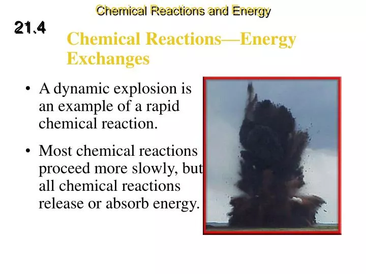 PPT - Chemical Reactions—Energy Exchanges PowerPoint Presentation, free ...