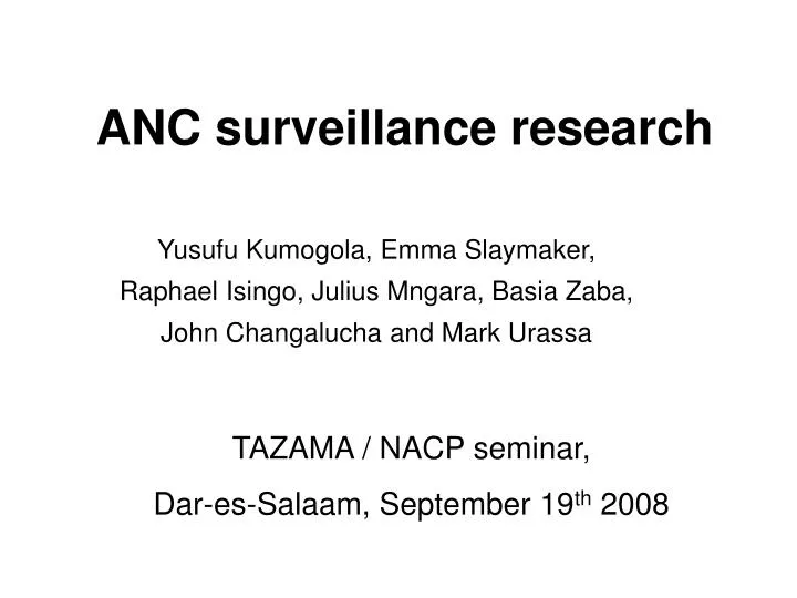 PPT - ANC surveillance research PowerPoint Presentation, free download ...
