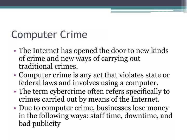 PPT - Computer Crime PowerPoint Presentation, free download - ID:4439184