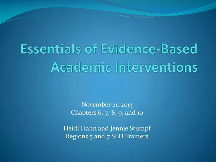 PPT - Essentials of Evidence-Based Academic Interventions PowerPoint ...