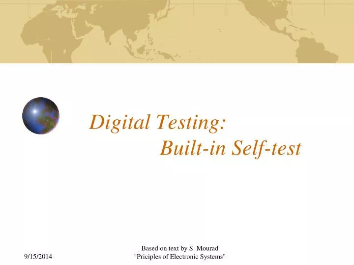 PPT - Digital Testing: Built-in Self-test PowerPoint Presentation, free ...