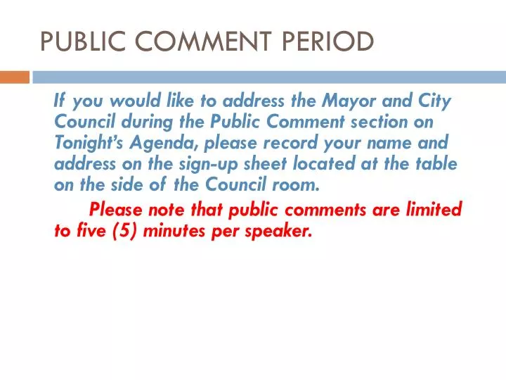 PPT - PUBLIC COMMENT PERIOD PowerPoint Presentation, free download - ID ...