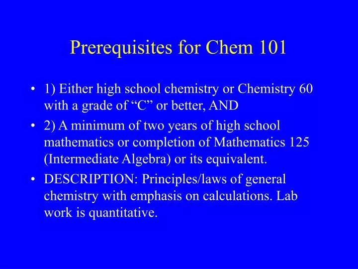 PPT - Prerequisites for Chem 101 PowerPoint Presentation, free download ...