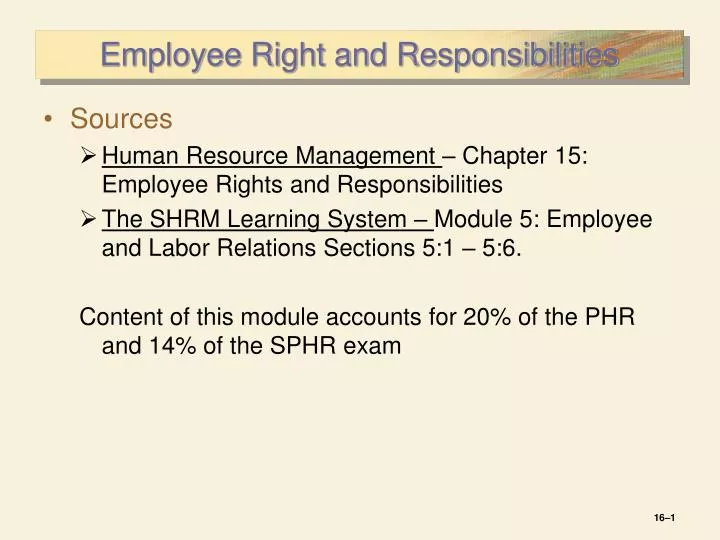 PPT - Employee Right and Responsibilities PowerPoint Presentation, free ...