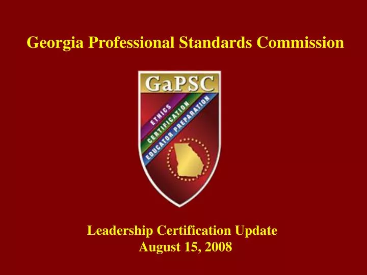 PPT - Georgia Professional Standards Commission PowerPoint Presentation ...