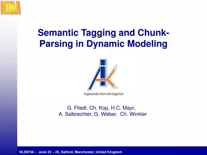 PPT - Semantic Tagging and Chunk-Parsing in Dynamic Modeling PowerPoint ...
