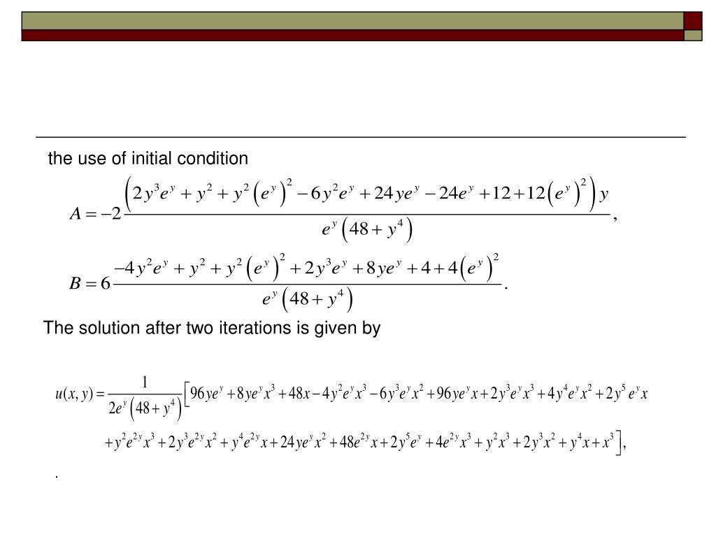 Ppt Modified Variational Iteration Method For Partial Differential