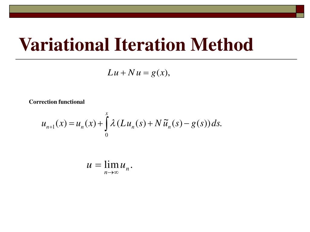 Ppt Modified Variational Iteration Method For Partial Differential