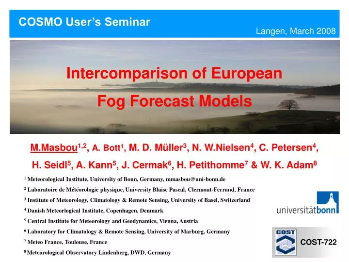 PPT - Intercomparison of European Fog Forecast Models PowerPoint ...