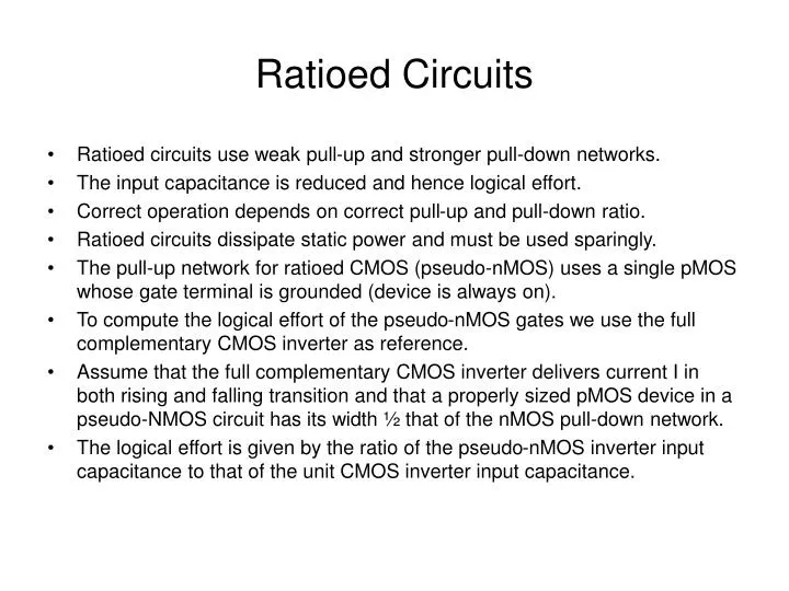 PPT - Ratioed Circuits PowerPoint Presentation, free download - ID:4446562