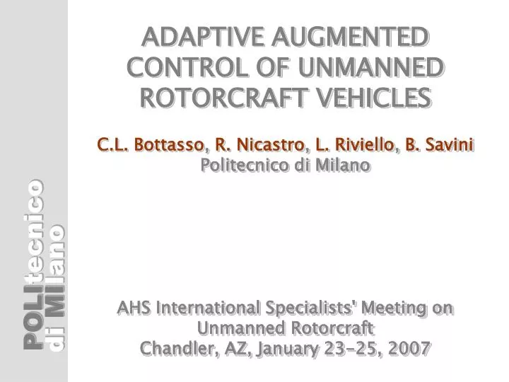 PPT - Rotorcraft UAVs at PoliMI PowerPoint Presentation, free download ...