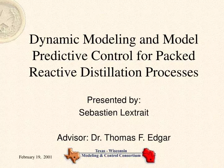 Ppt Dynamic Modeling And Model Predictive Control For Packed Reactive