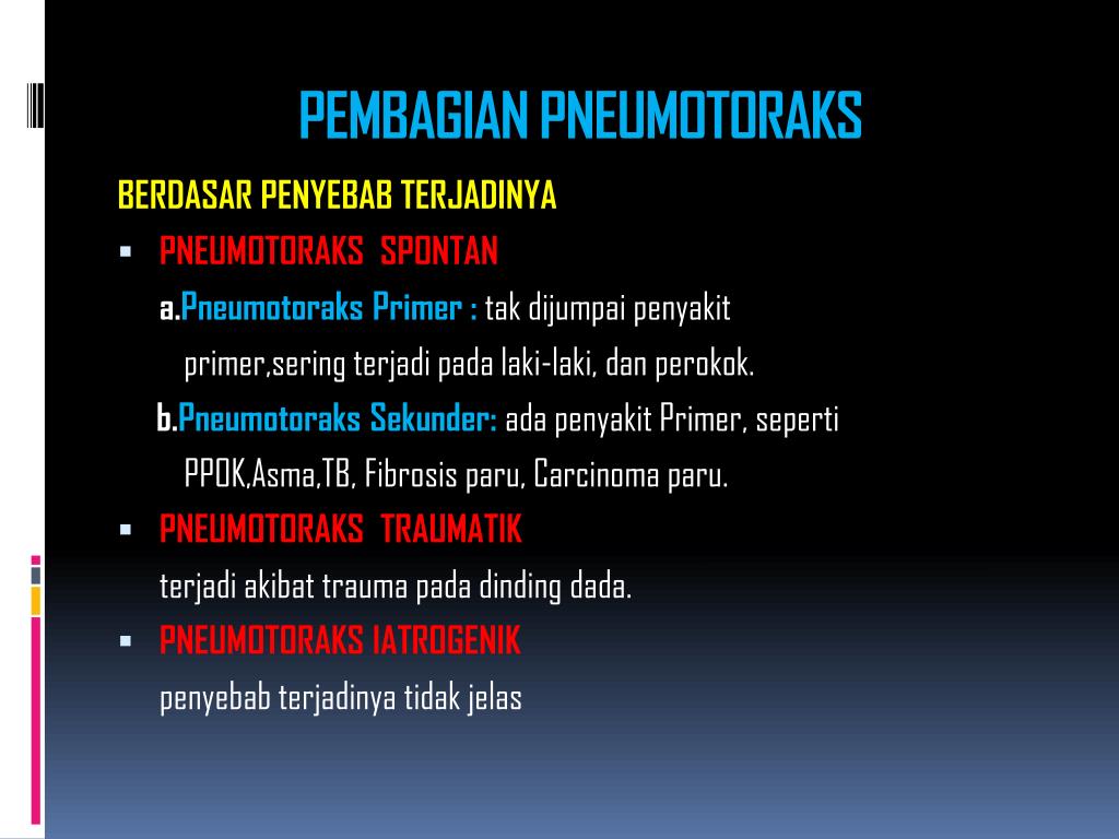 PPT - Pneumotoraks Arimbi,Sp.P Ilmu Penyakit Dalam FK UWKS 2012 ...