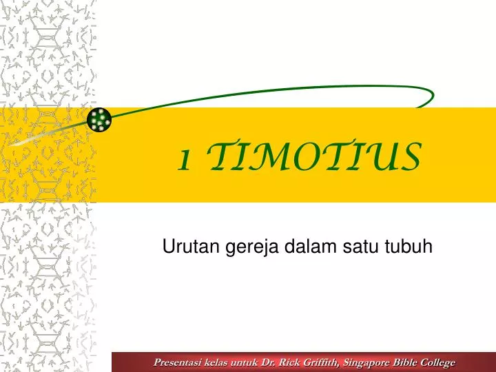 PPT - 1 TIMOTIUS PowerPoint Presentation, free download - ID:4446840