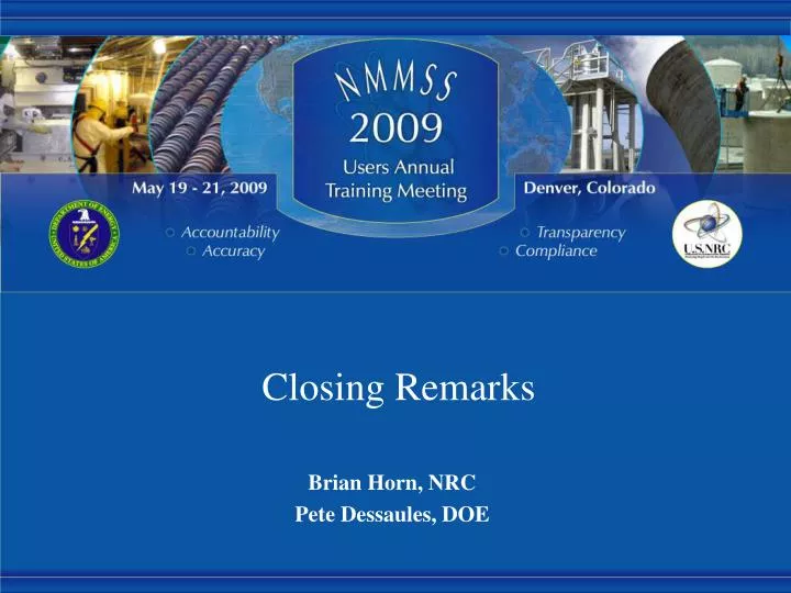 PPT - Closing Remarks PowerPoint Presentation, free download - ID:4447326