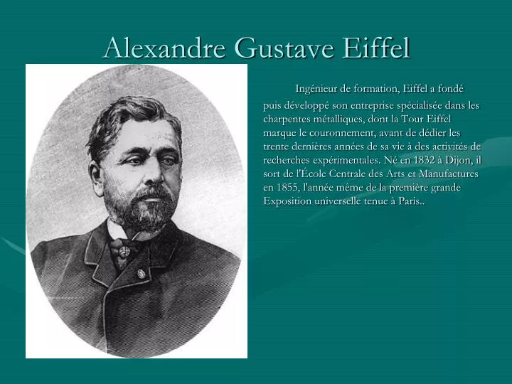 PPT - Alexandre Gustave Eiffel PowerPoint Presentation, free download ...