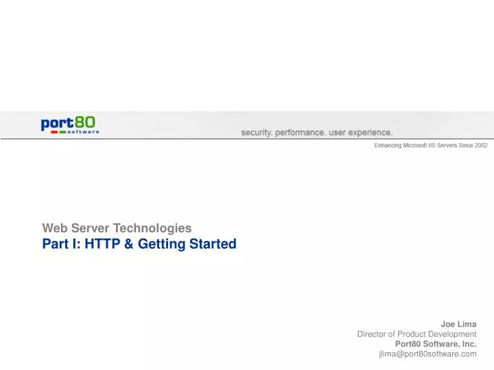 PPT - Web Server Technologies Part I: HTTP & Getting Started PowerPoint ...