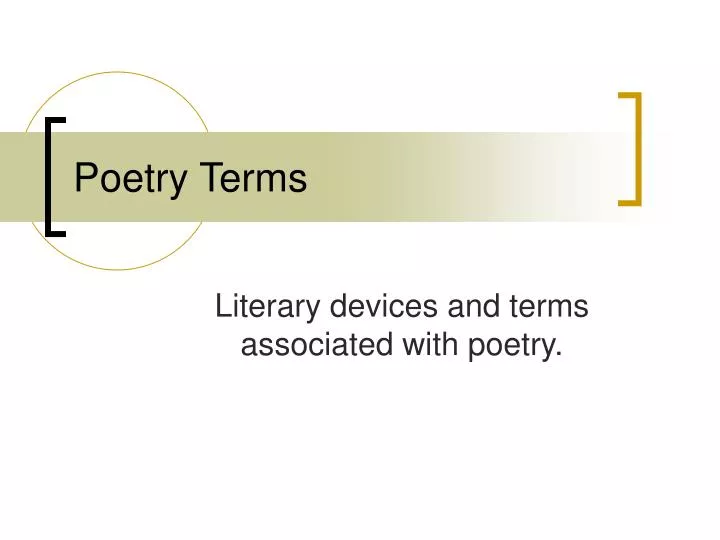 PPT - Poetry Terms PowerPoint Presentation, free download - ID:4450420