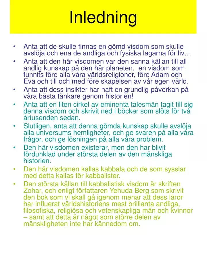 PPT - Inledning PowerPoint Presentation, free download - ID:4451786