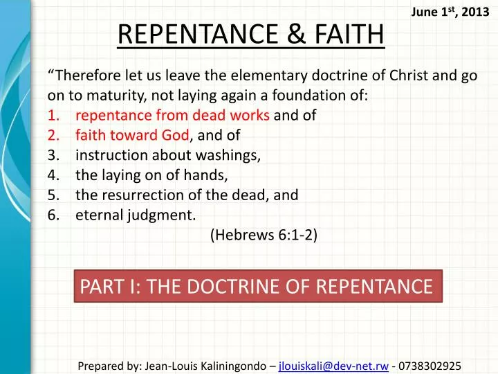 PPT - REPENTANCE & FAITH PowerPoint Presentation, free download - ID ...