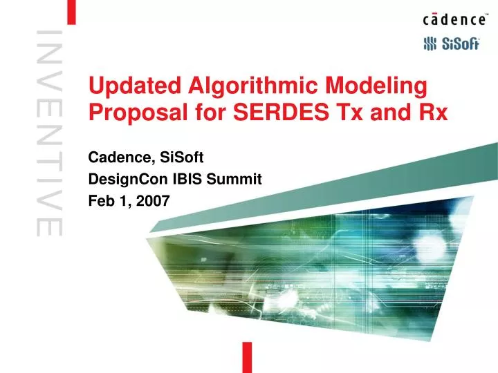 PPT - Updated Algorithmic Modeling Proposal for SERDES Tx and Rx ...