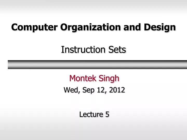 PPT - Computer Organization and Design Instruction Sets PowerPoint ...